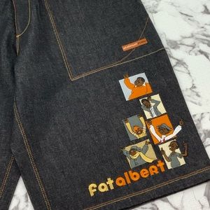 FUBU | Shorts | Mens Fubu Black Phat Albert Denim Short Nwt | Poshmark